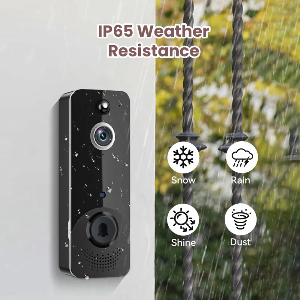 Video Door Phones WiFi Doorbell Camera Chime Wireless CMOS Support 2 ...