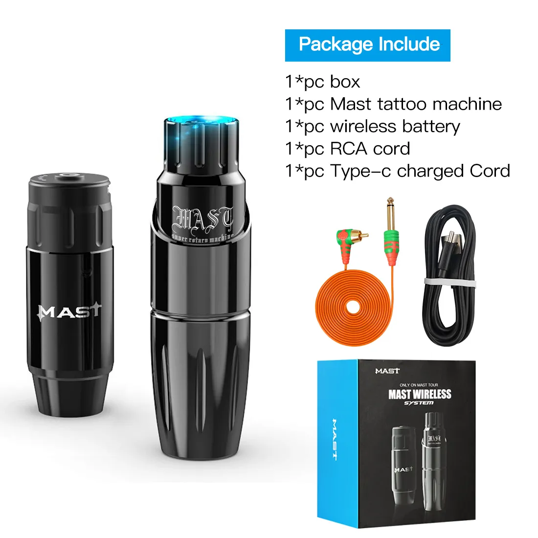 Wireless Mast Tour T2 Pen Tattoo Machine With Battery Power Set Rotary ...