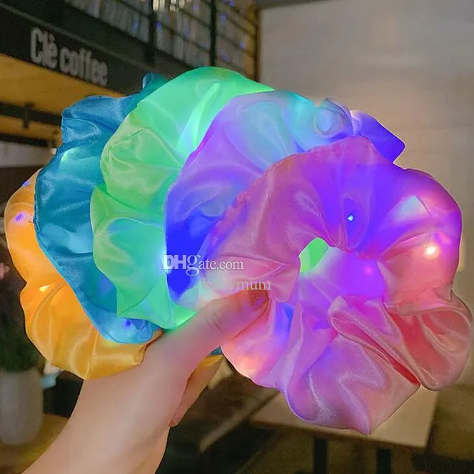 DHgate.com:Party LED Light Hair Scrunchies Satin Elastic Bands Light 3 ...