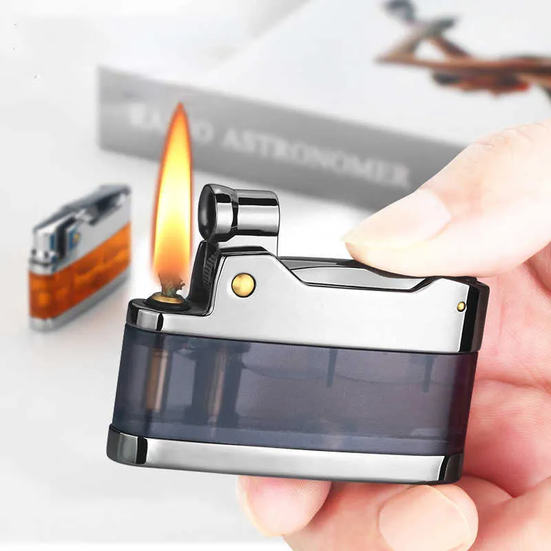 DHgate.com:Retro Kerosene Lighter - Transparent Metal Flint Petrol ...