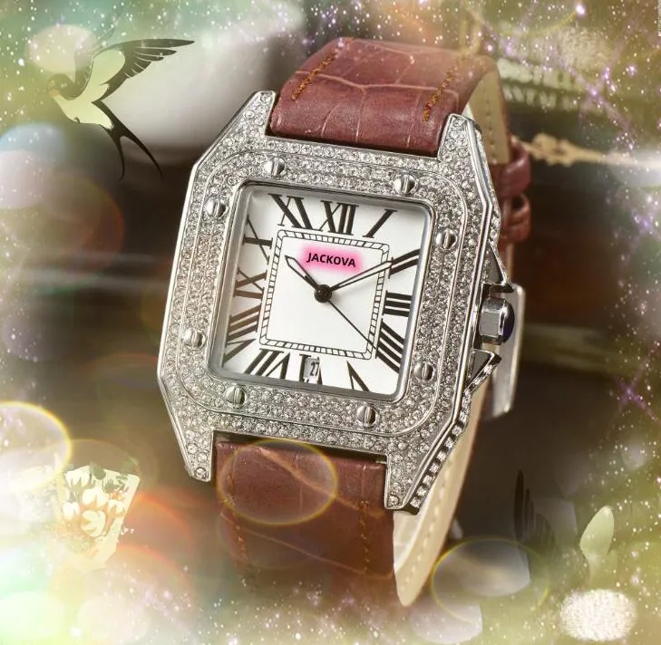 High End Tank Series Casual Watch With Square Roman Dial, Real Cow ...