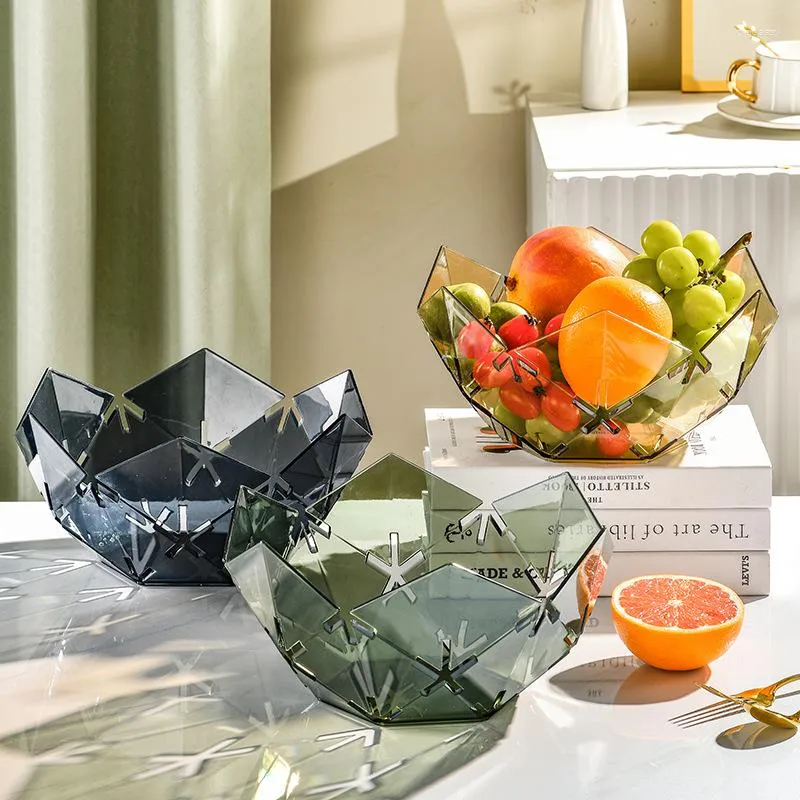 Modern Diamond And Flower Transparent Tableware Plates For Home, Living ...