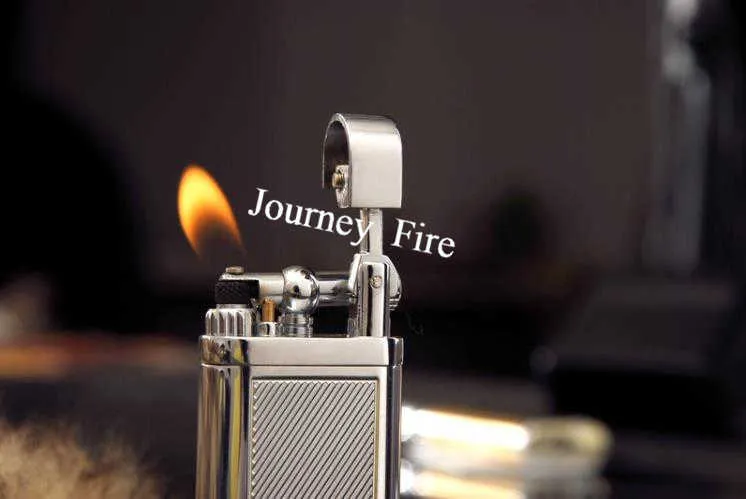 Creative Oblique Flame Smoking Cigar Pipe No Gas Lighter Metal ...