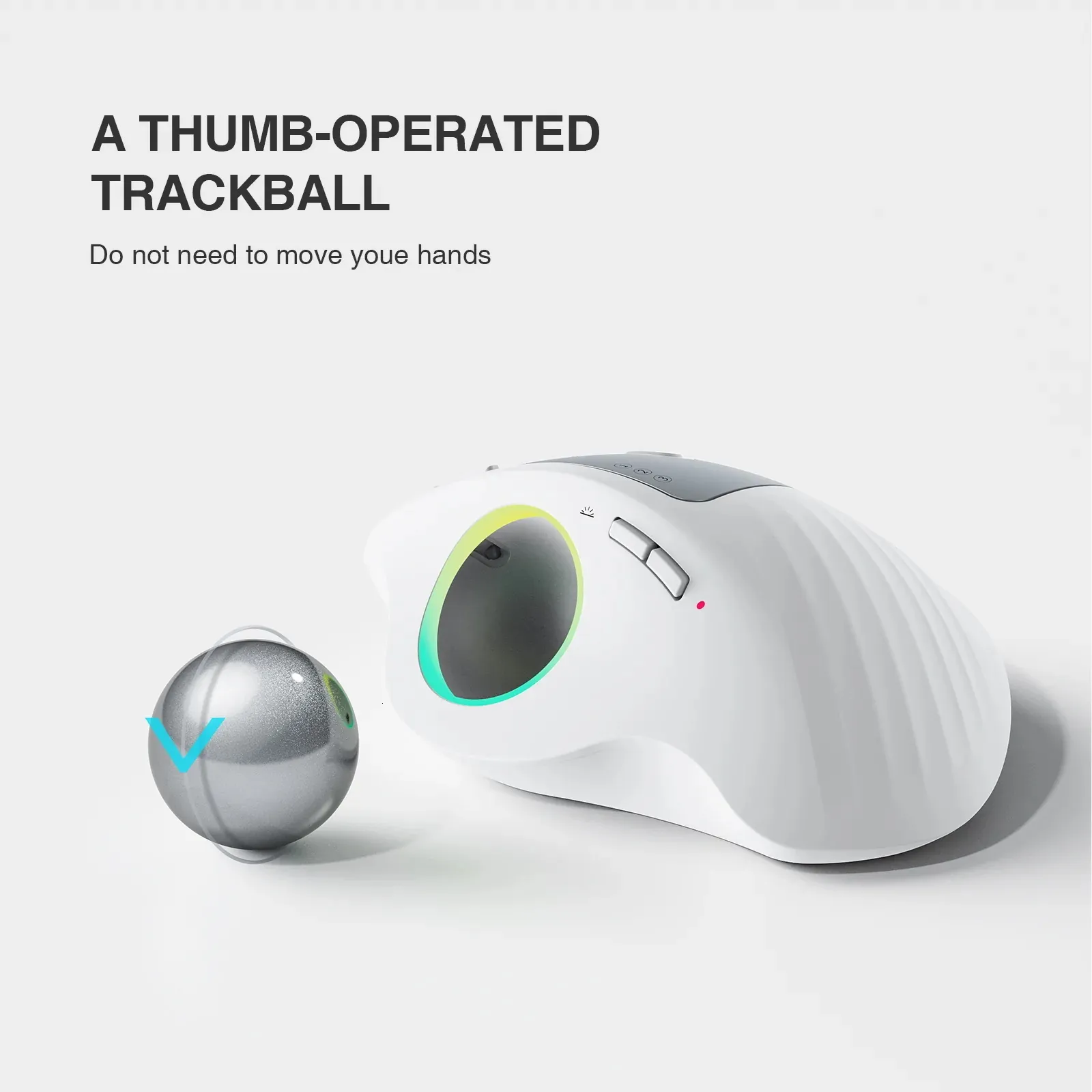ProtoArc EM01 Wireless Trackball Mouse Ergonomic 2.4G Bluetooth ...