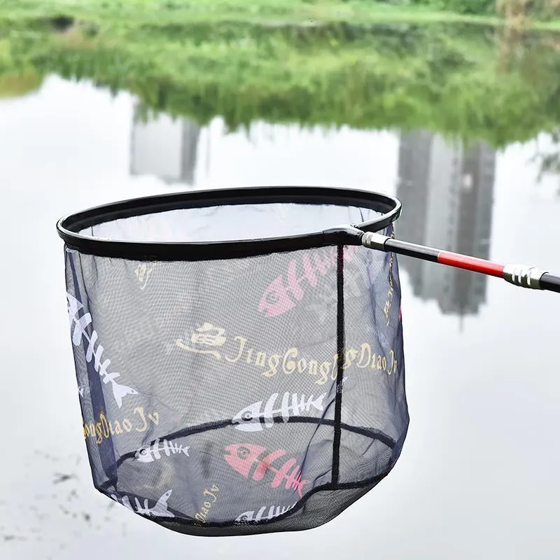 Carbon Fishing Net Hand Net 35CM 40CM 45CM Foldable Mesh Deep Landing ...