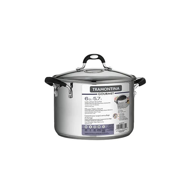 Lock N Drain Stainless Steel 6 Quart Covered 25l Cooking Pot 3 Count ...