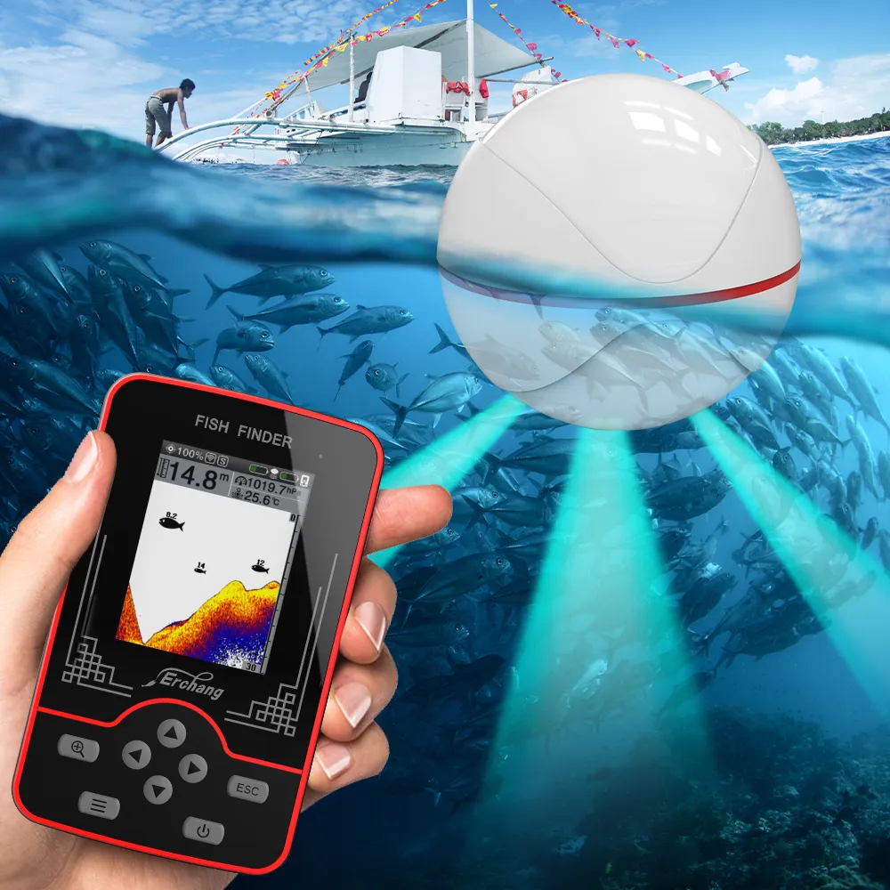 DHgate.com:Wireless Sonar Fish Finder 60m/200ft Depth Portable Sonar ...