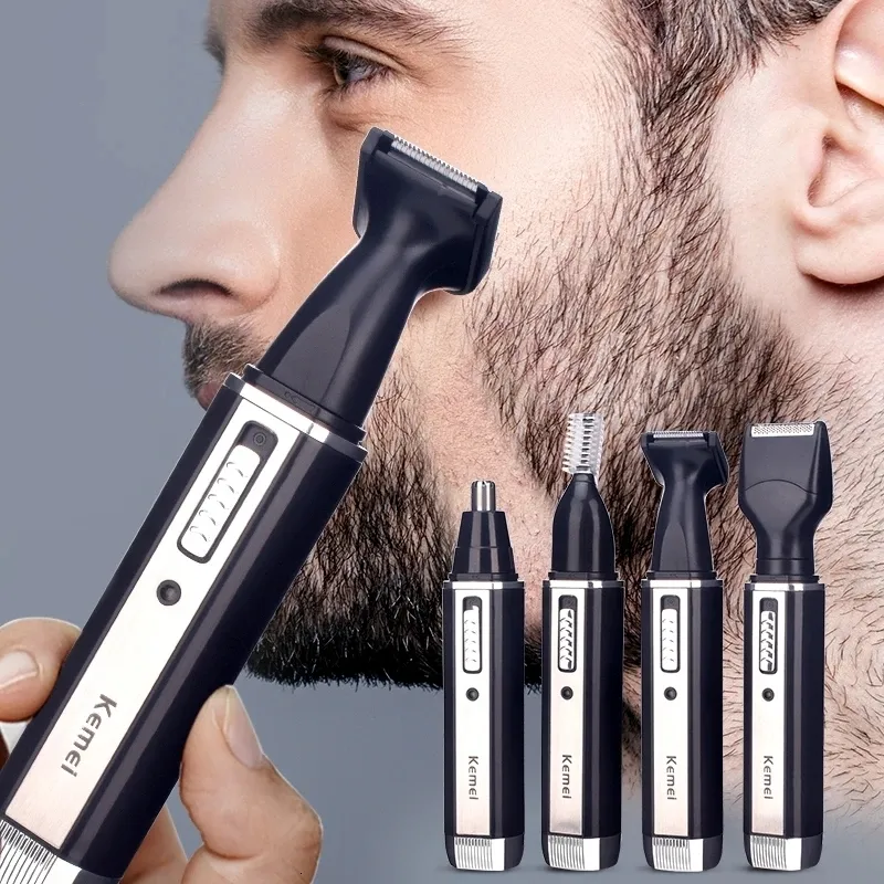 4-in-1 Rechargeable Hair Trimmer: Painless Epilator for Nose, Ear ...