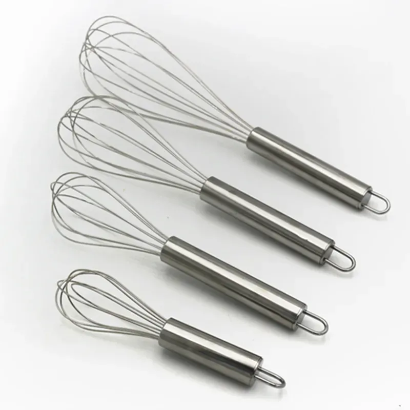 Whisk Mixer Stainless Steel Balloon Whisk Set Hand Held Egg Beater Tool ...
