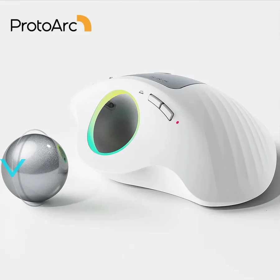 ProtoArc EM01 Wireless Trackball Mouse Ergonomic 2.4G Bluetooth ...