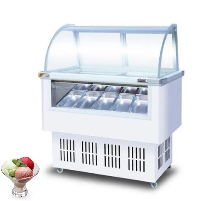 Glass Display Cabinet LED Showcase: Refrigerated Ice Cream & Popsicle ...