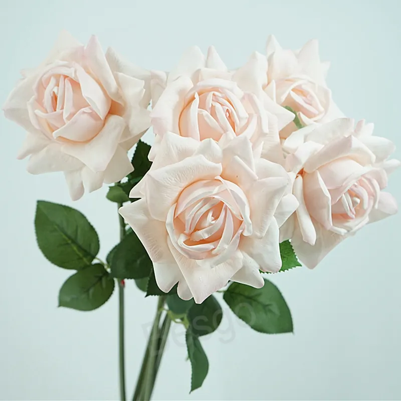 Real Touch Artificial Ivory Roses For Wedding And Home Party Decor ...