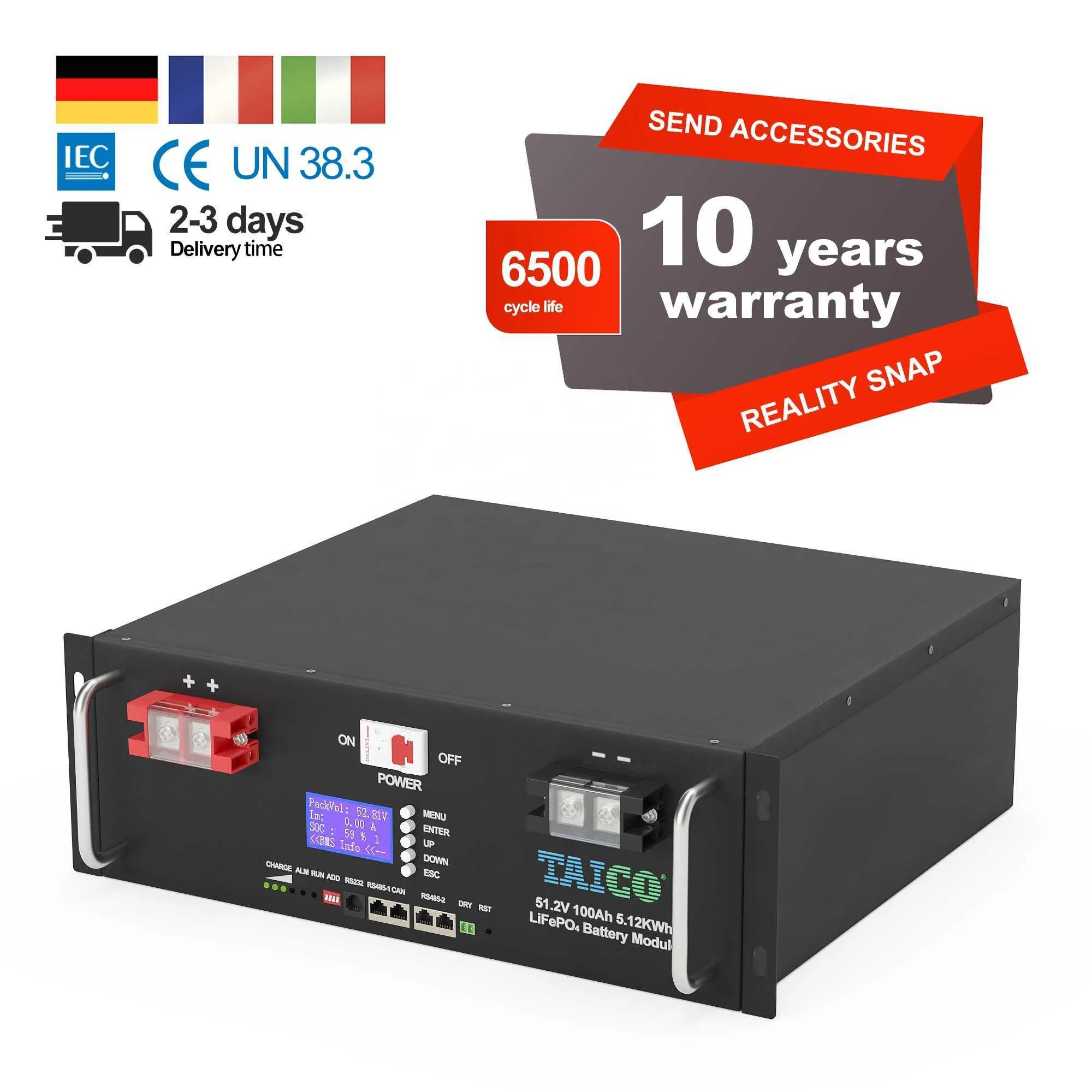 48 V 20AH Lithiumbatterie Hohe Kapazität 51,2 V 100AH LifePO4 Akku Für ...