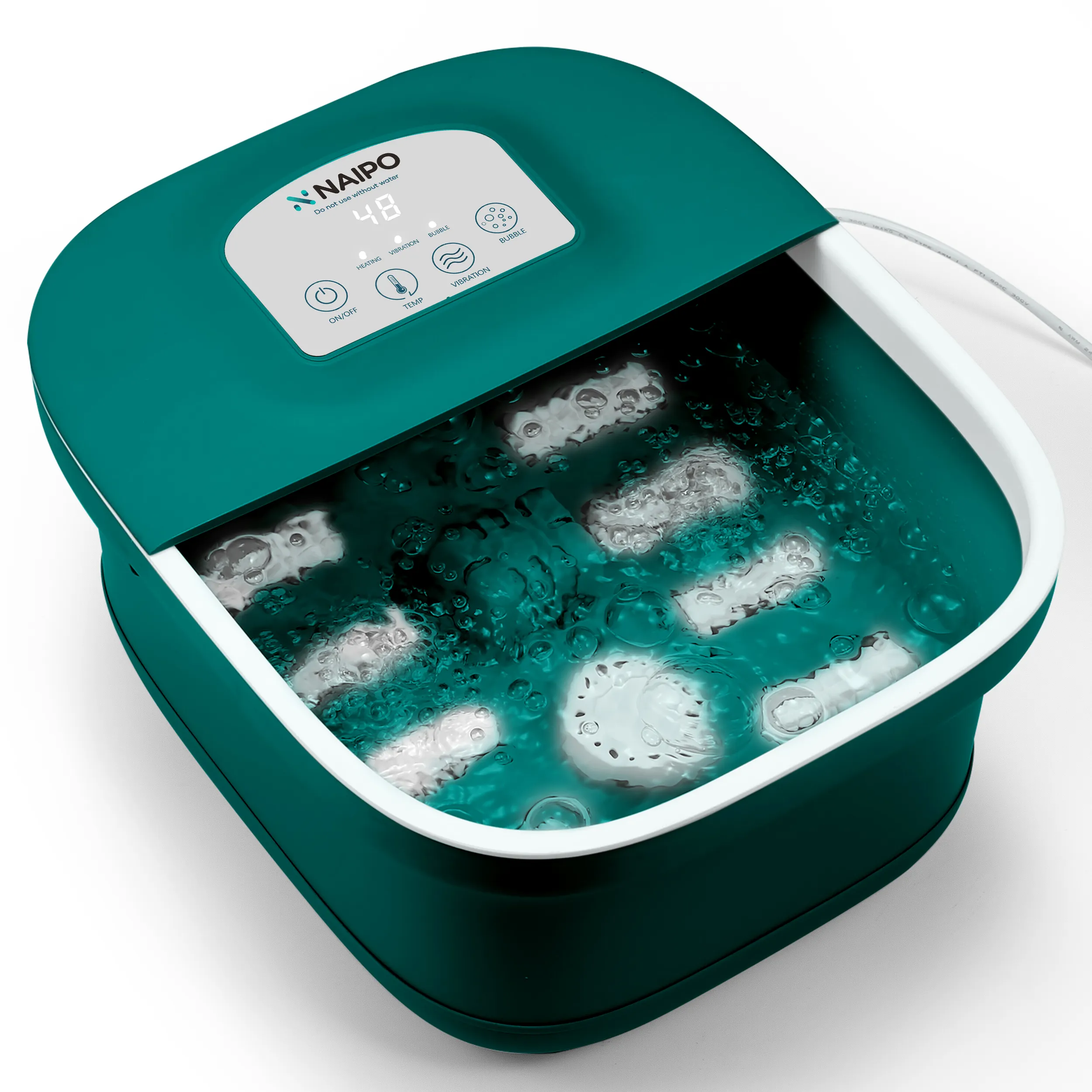 Electric Heated Foot Spa Massager Bucket With Bubble And Roller 2023