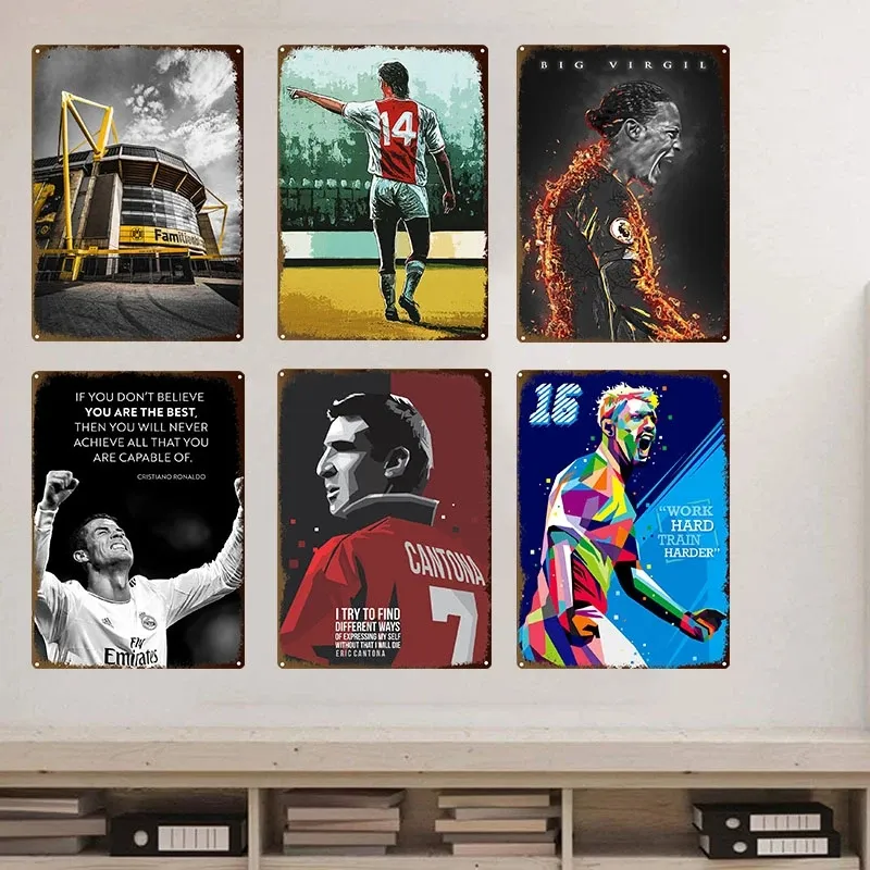 DHgate.com:Vintage Metal Tin Sign Footballer Soccer Player Plaque ...