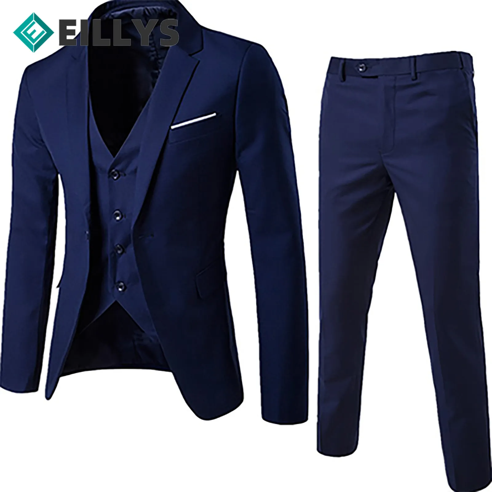 DHgate.com:Mens Slim Fit 3-Piece Suit for Wedding, Prom, Business, Work ...