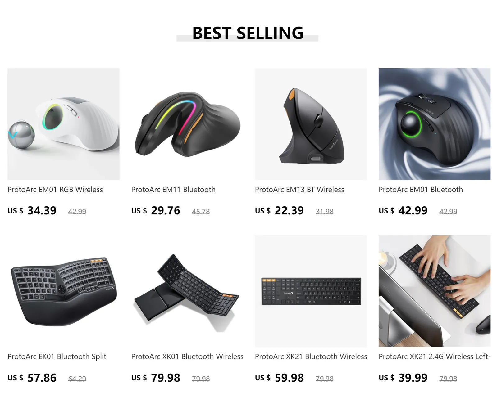 ProtoArc EM03 人差指中指トラックボールマウス 5ボタン 無線BT - PC/タブレット