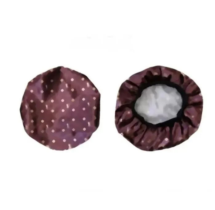 Designer Letters Print Silk Satin Printed Shower Cap With Wide Brim For ...