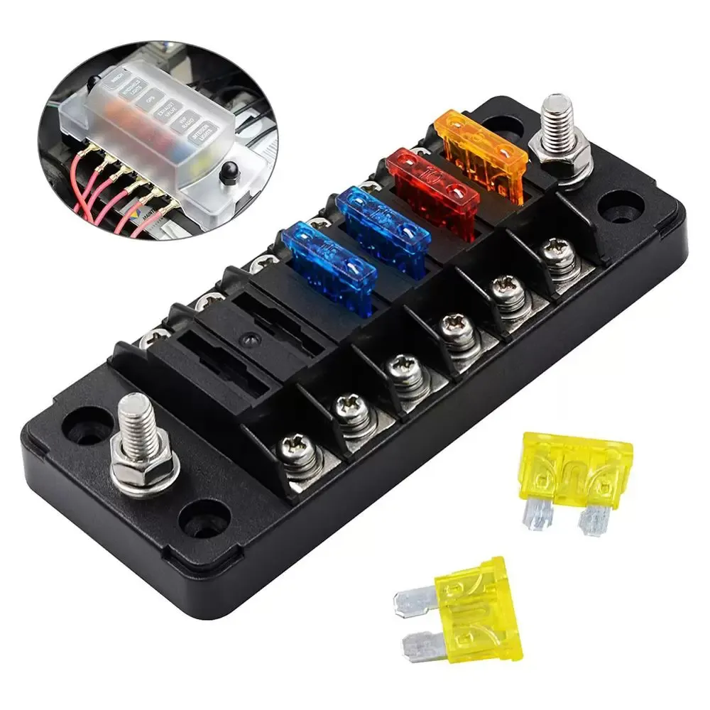 Professional 12V 6CH Terminal Circuit Car Blade Fuse Box Block Bracket ...