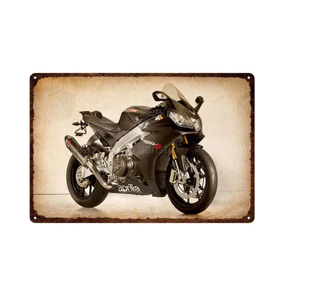 Painting Steel Garage Door Retro Classic Car Motorcycle Wall Decor ...