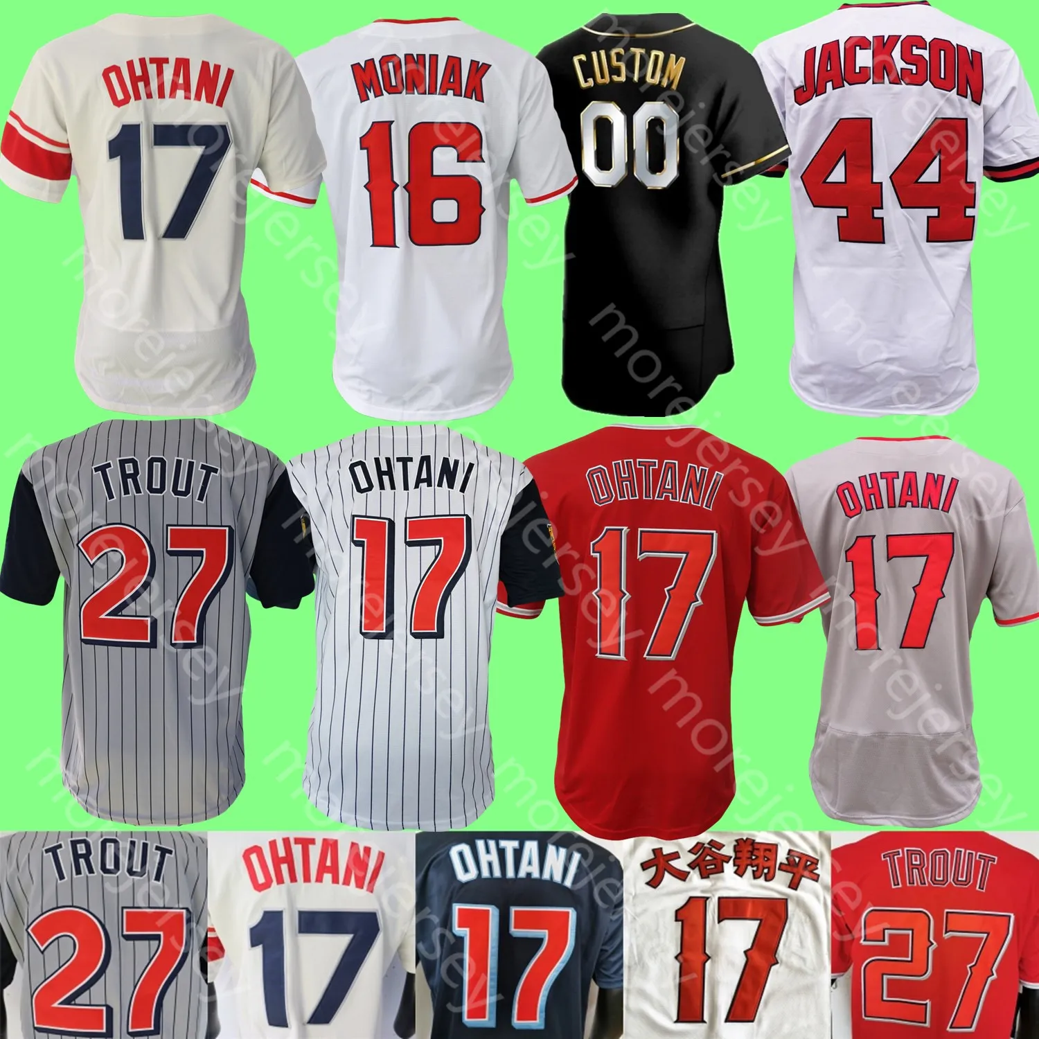 Shohei Ohtani Jersey Mike Trout Rendon David Fletcher Reggie Jackson ...