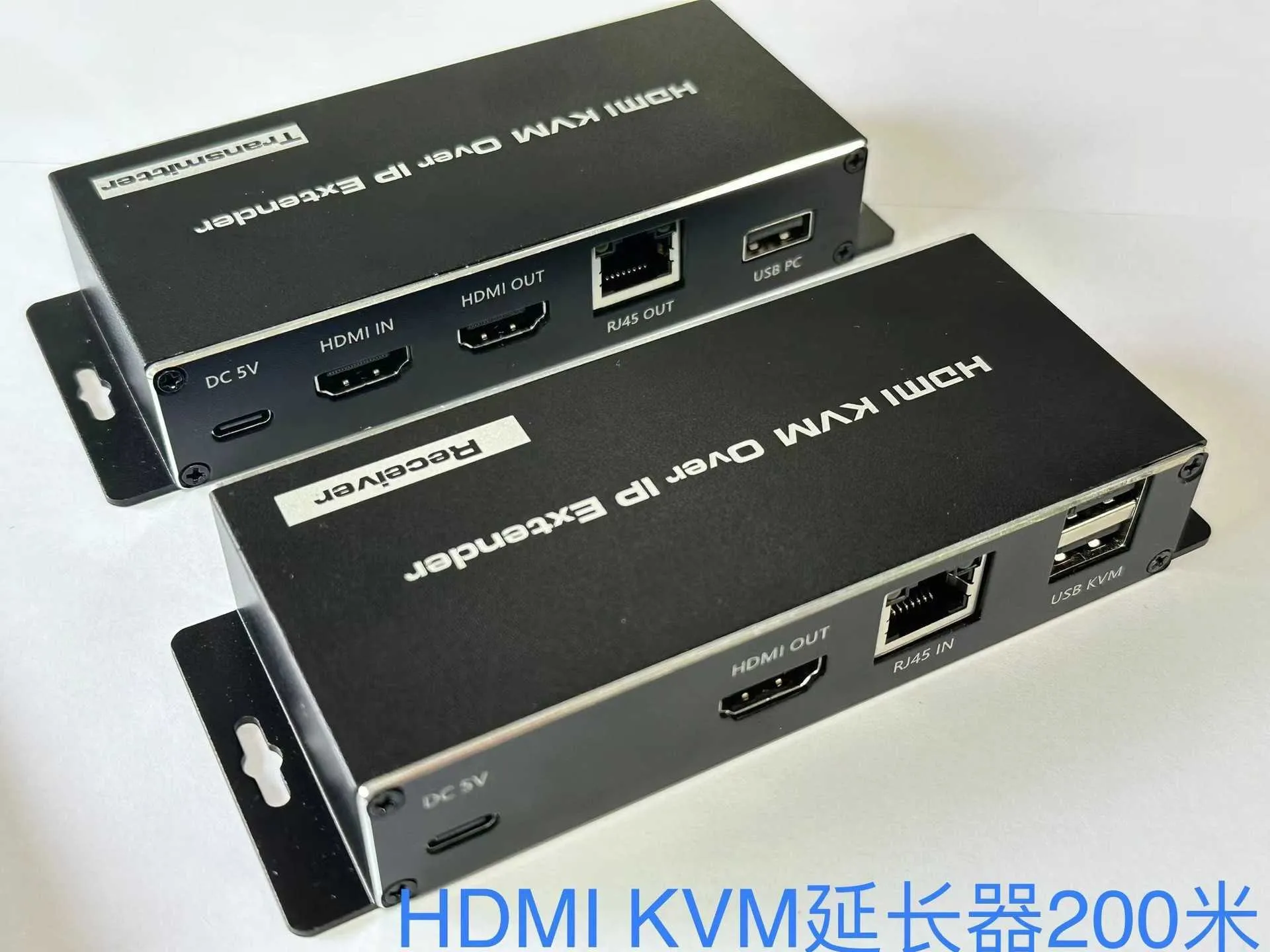 4K HDMI KVM Extender Over IP - 200M Network Extension, Keyboard & Mouse ...