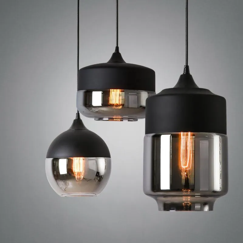 Modern Round Pendant Light Fixture - Metal & Glass LED Lighting for ...