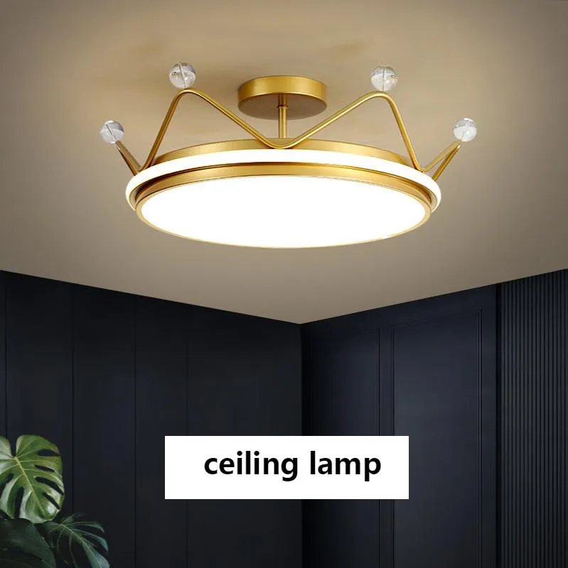 Luxury Crown LED Ceiling Lamp For Childrens Room, Bedroom, Wedding, And ...