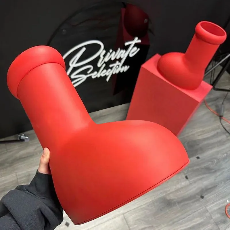 2023 Astro Boy Cartoon Latex Boots MSCHF Big Red Fashion Rainboots For ...