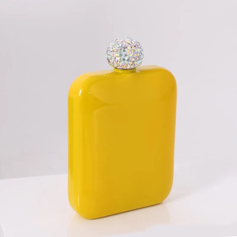 Elegant Ladies Hip Flask - Stainless Steel, Diamond Lid, Portable ...