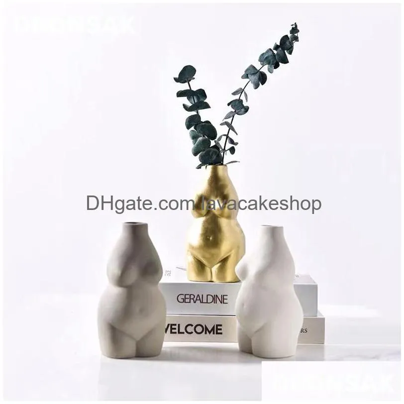 Planters Pots Ceramics Body Art Female Nude Manual Tabletop Ceramic ...