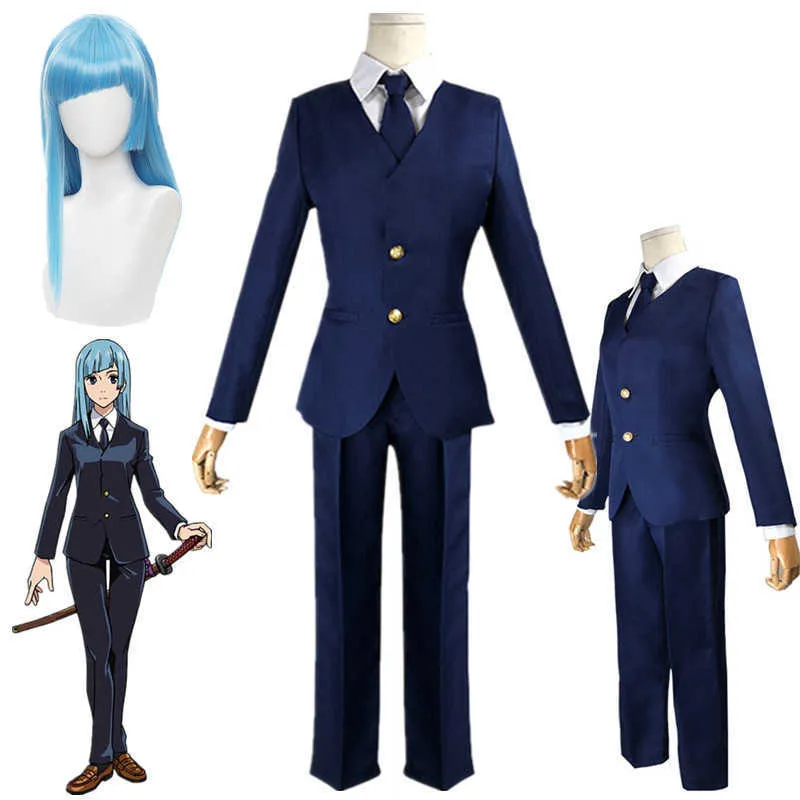 Jujutsu Kaisen Miwa Kasumi Cosplay Costume Set Blue Uniform Top And ...