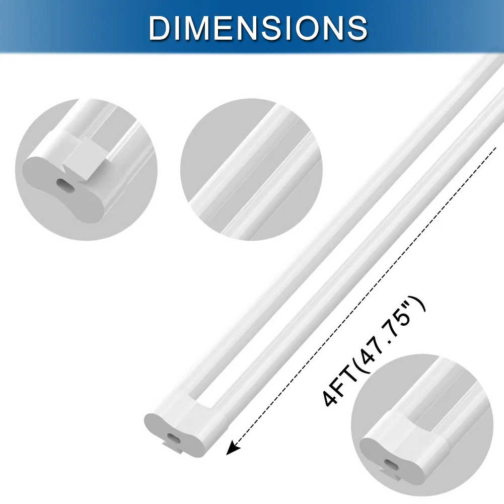 4FT LED Utility Shop Light Fixture, Linkable T8 Workbench Lighting ...