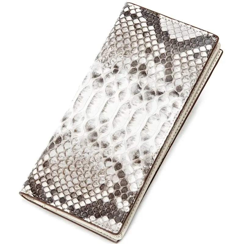 Large Ladies Leather Wallet Purse Women's Snakeskin Clutch Handbag With ...