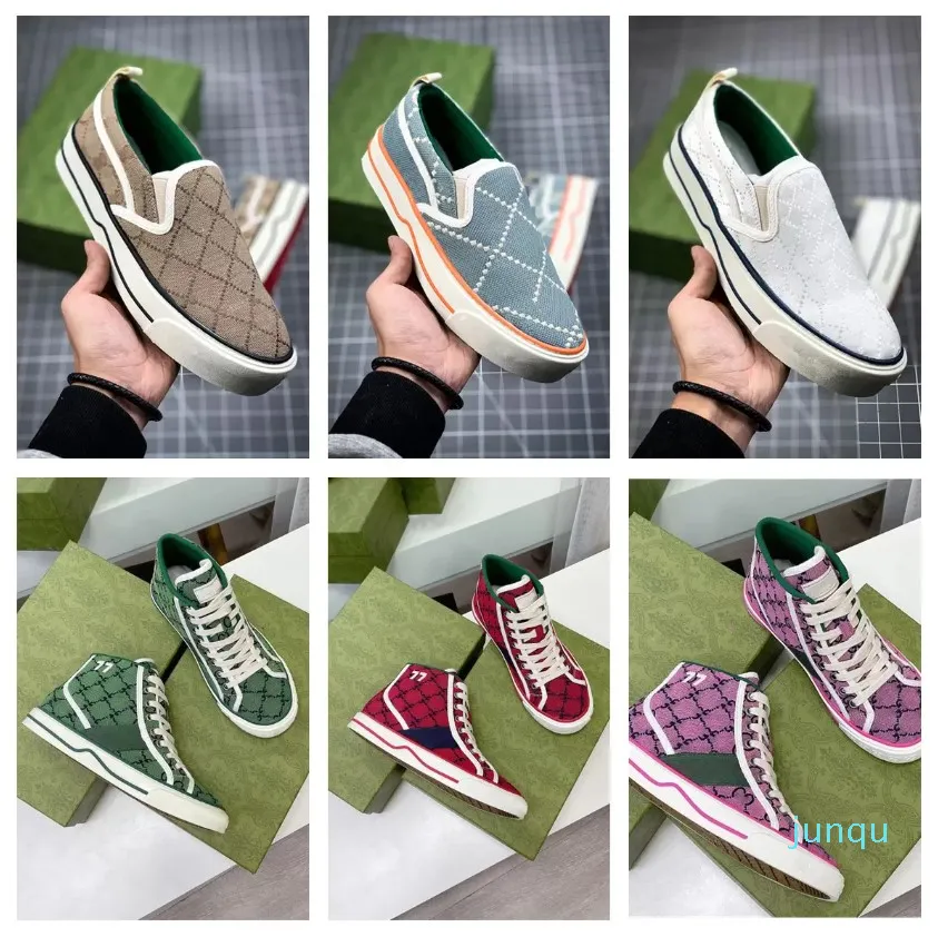 Slip On Tennis Sneakers For Men And Women 2024 Classic Jacquard Denim ...