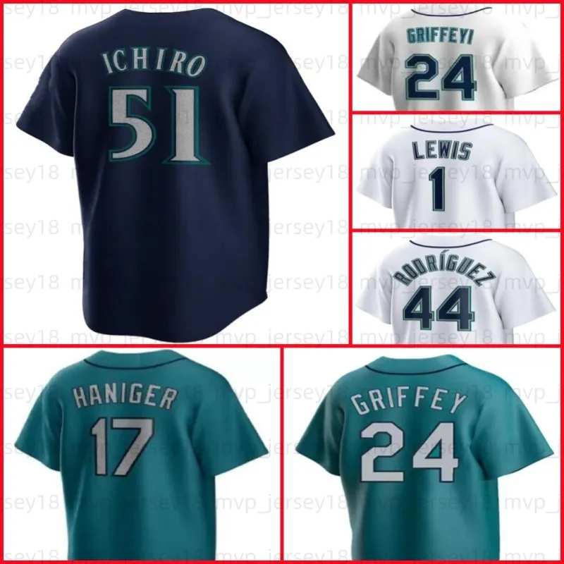44 Jr. Julio Rodriguez Baseball Jersey 3 JP Crawford Kolten Wong Ty ...