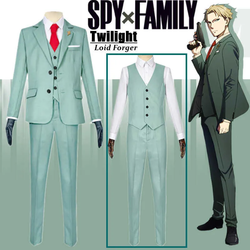 Spy X Family Loid Forger Cosplay Costume Green Suit ANIME Halloween ...