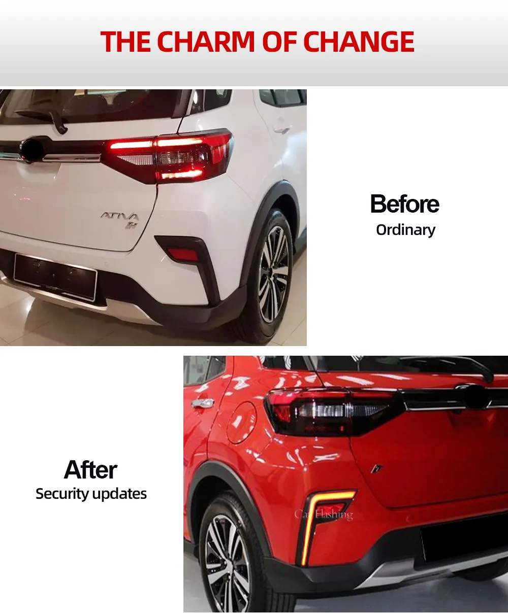 LED Bumper Light Rear Fog Lamp For Perodua Ativa 2023, Dynamic Turn ...