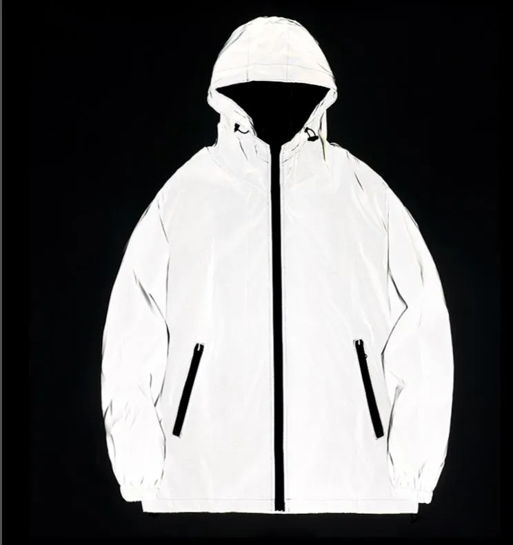 Reflective Hip Hop Windbreaker Jacket For Men And Women 3m Length ...