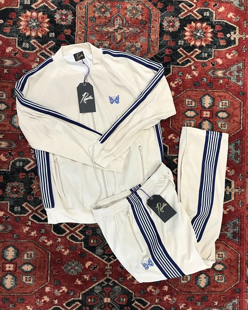 Men's Velvet Tracksuit Set - Embroidered Butterfly Design, Full Zip ...