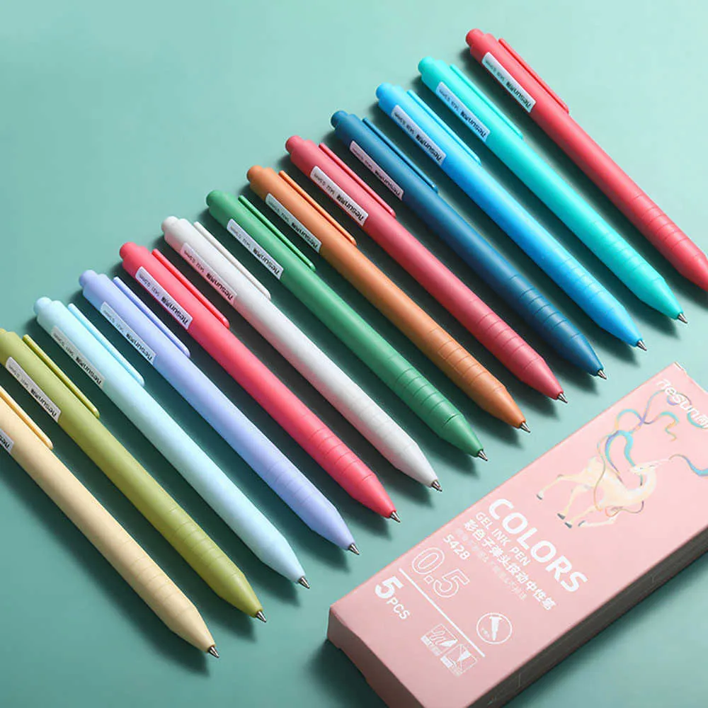 Wholesale Morandi Color Morandi Gel Pens Set Of 5 With 0.5mm Refills ...