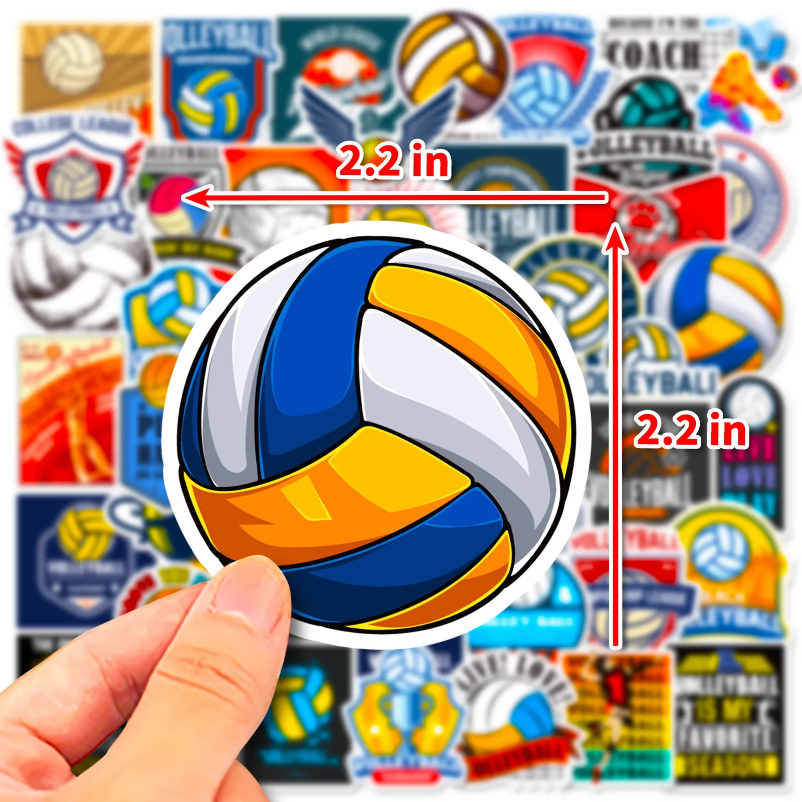 DHgate.com:100Pcs Volleyball Stickers Skate Accessories Waterproof ...
