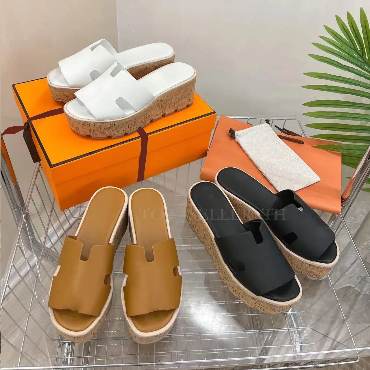 Designer Sandals Platform Flats Slide EZE Men Women Wooden Slippers ...