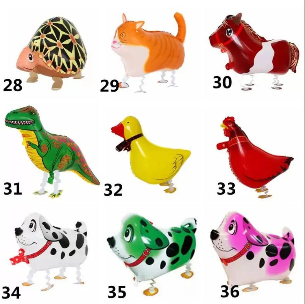 Adorable Walking Farm Animals Helium Balloons Cat, Dog, Dinosaur ...