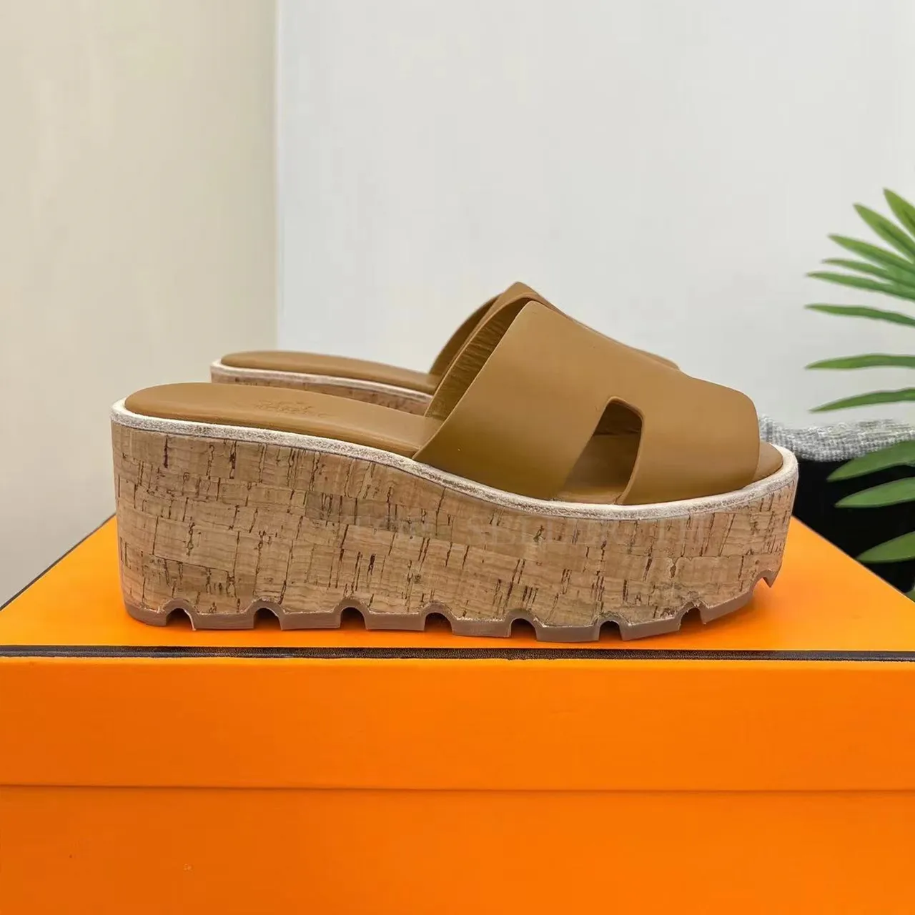 Designer Sandals Platform Flats Slide EZE Men Women Wooden Slippers ...