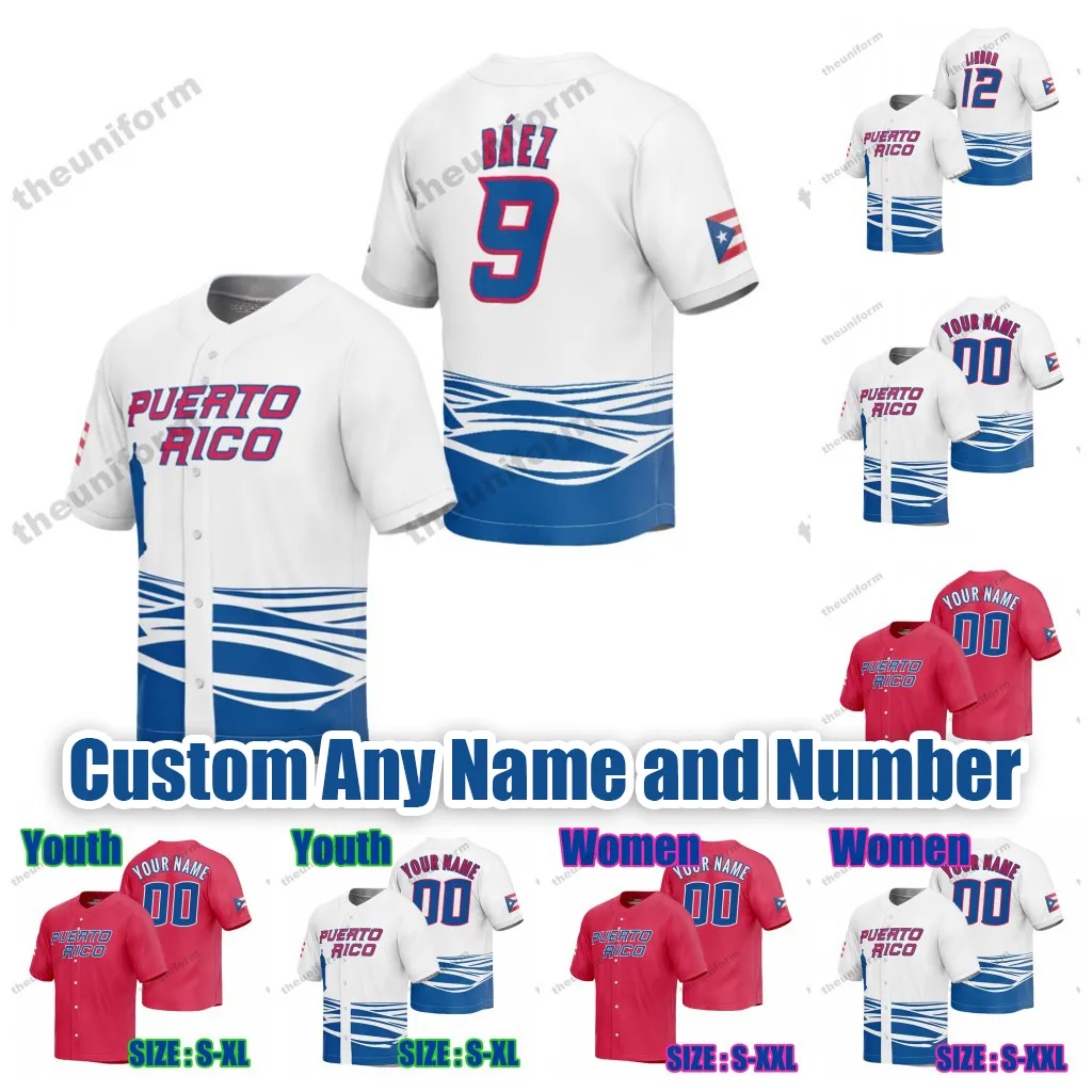 Puerto Rico World Baseball Classic Jerseys 9 Javier Baez 12 Francisco ...