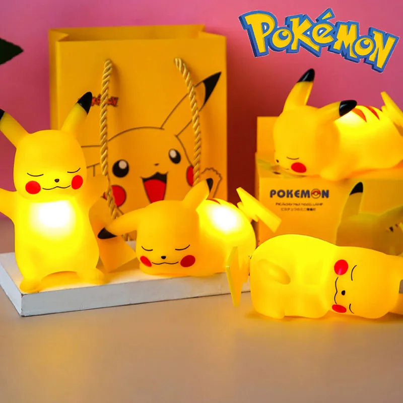 CutePokemon Pikachu LED night to light - Soft Anime Bedside Lamp for ...