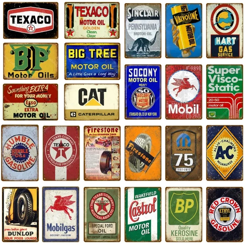 Vintage Garage Home Decor Metal Poster Mobil Champion Gas Oil NGK ...
