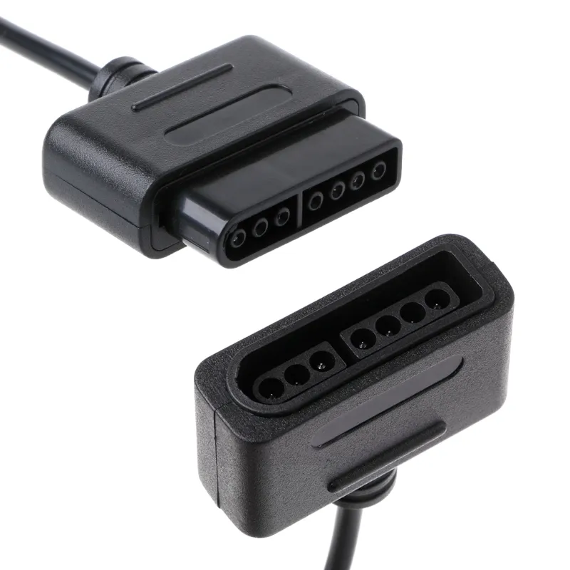 SNES Controllers Extension Cable: 1.8m Black Cord for Retro-Duo & FC ...