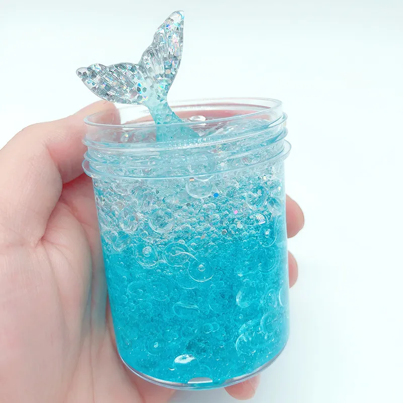 Polymer Clay Mermaid Tail Slime Toy DIY Antistress Putty With Clear ...